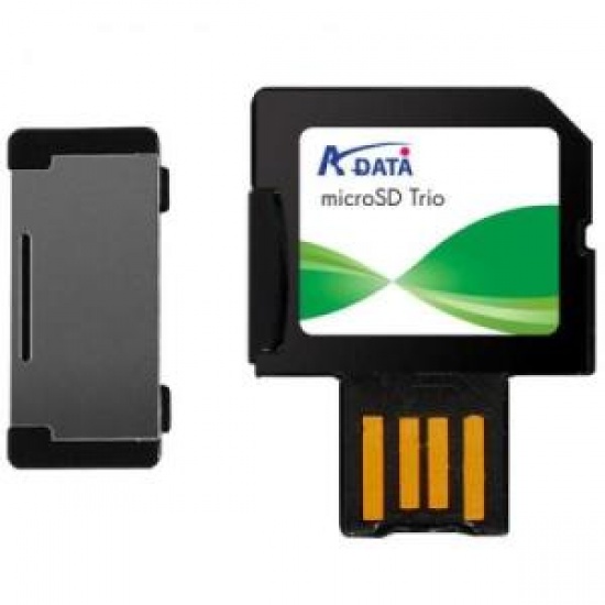 1Gb A-Data MicroSD (TransFlash) Trio card (MicroSD, SD, USB)