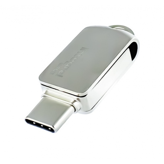 64GB Integral 360-C DUAL USB-C and USB-A 3.0 Flash Drive Capless Metal ...