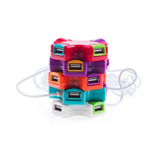 4-port USB Hub - Purple Star Design - USB2.0