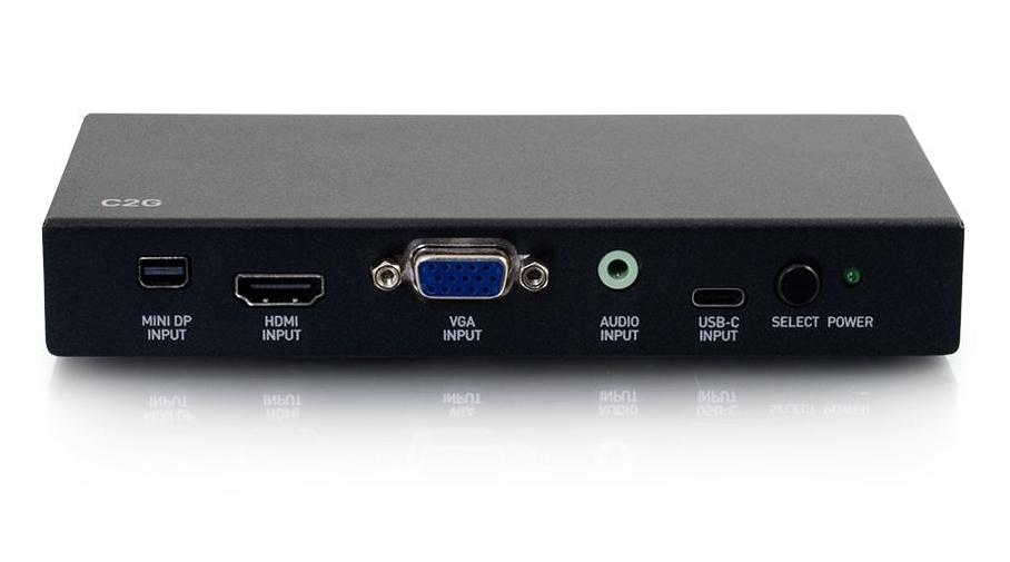 C2G 4K HDMI VGA Mini DisplayPort USB C Adapter Switch