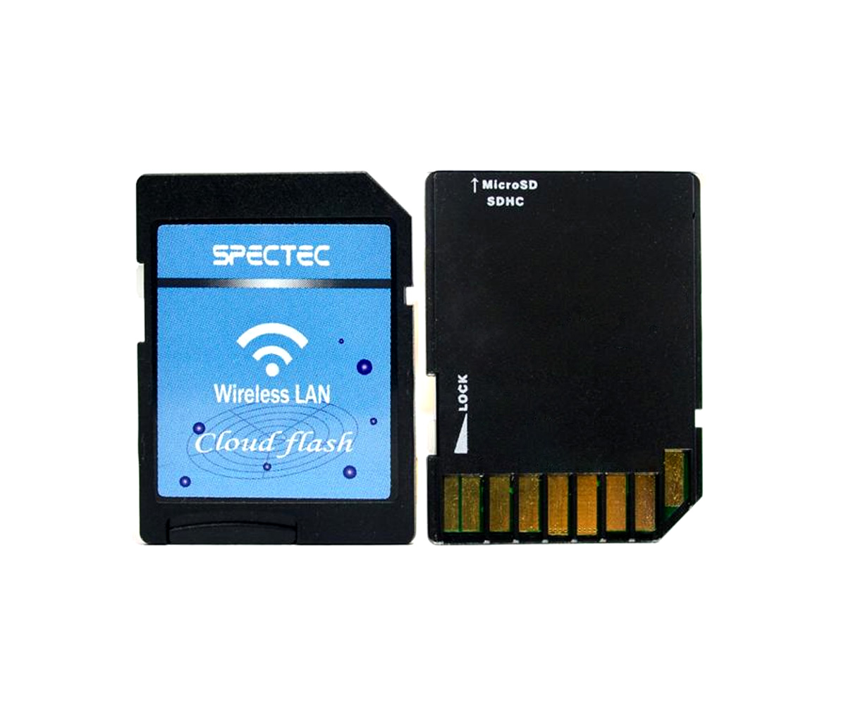 Spectec Cloud Flash Wireless LAN Adapter Wi-Fi SDHC for microSD Cards