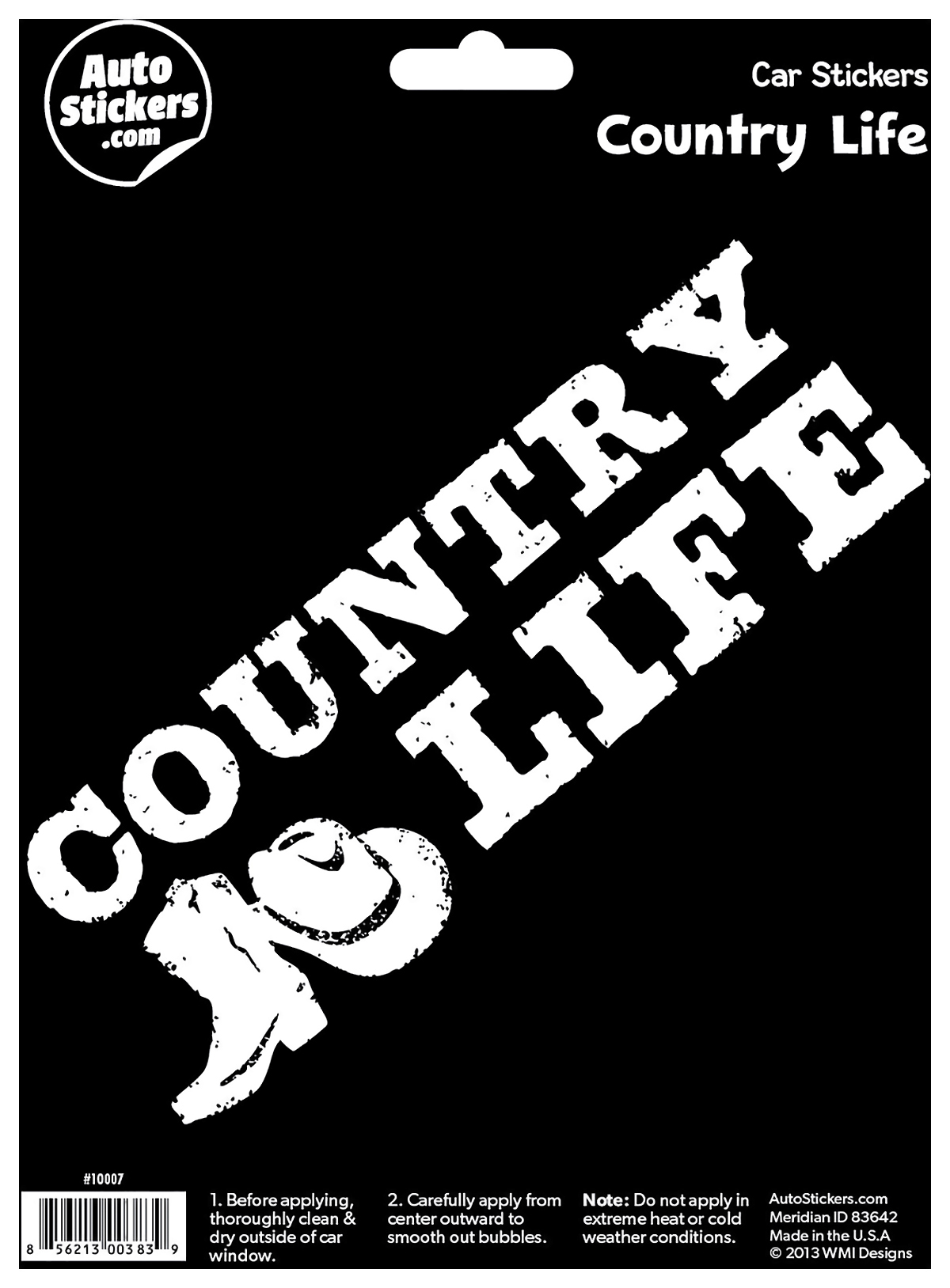 Country Life Car Sticker
