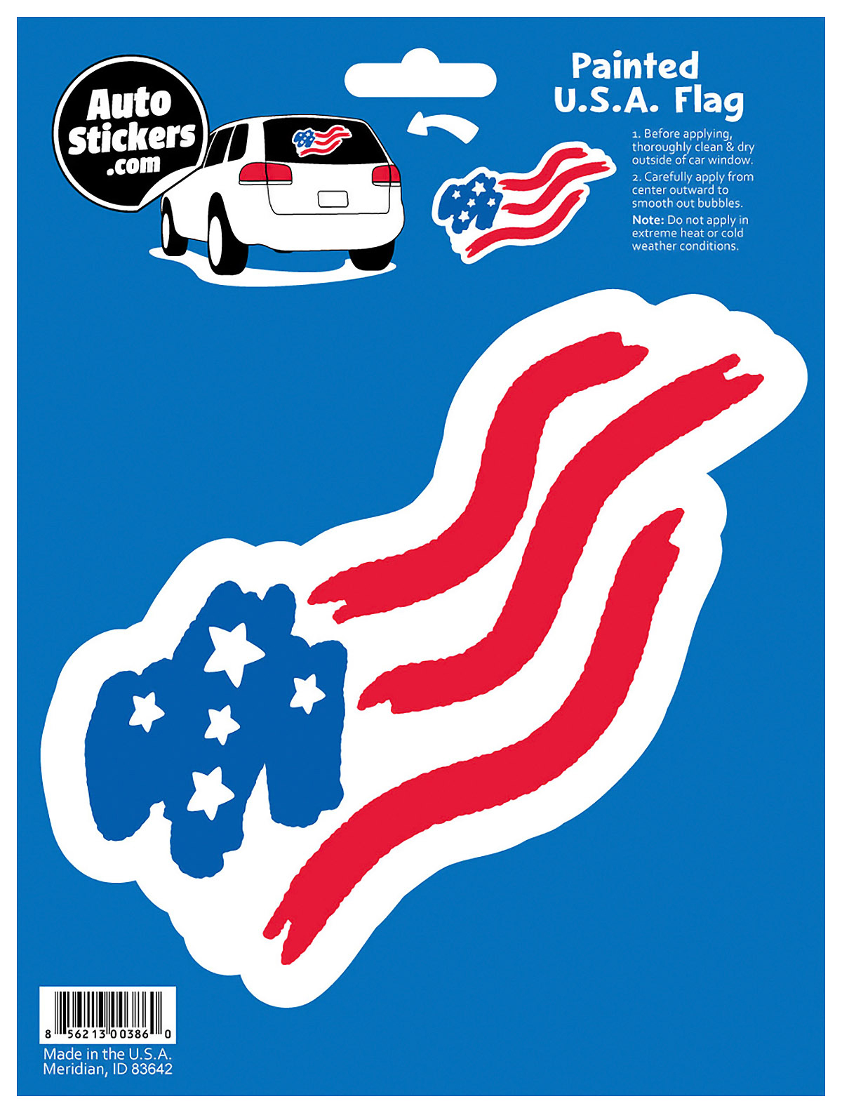 Painted USA Flag Car Sticker