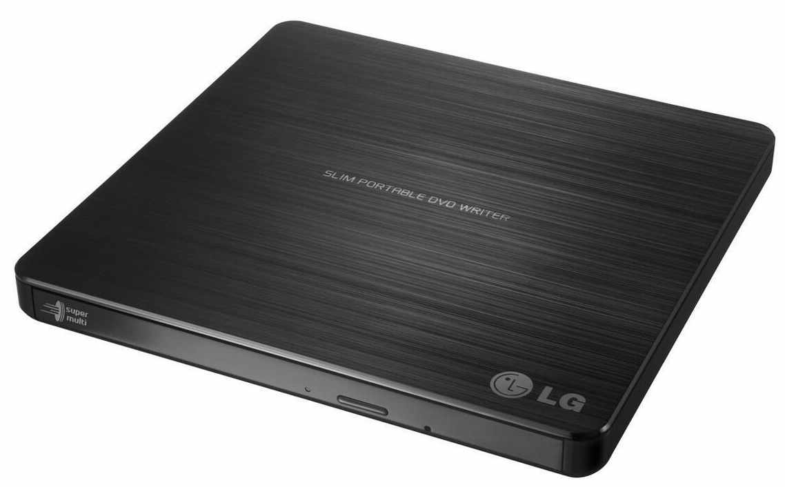 LG External Slim DVD-RW Optical Disc Drive - Black