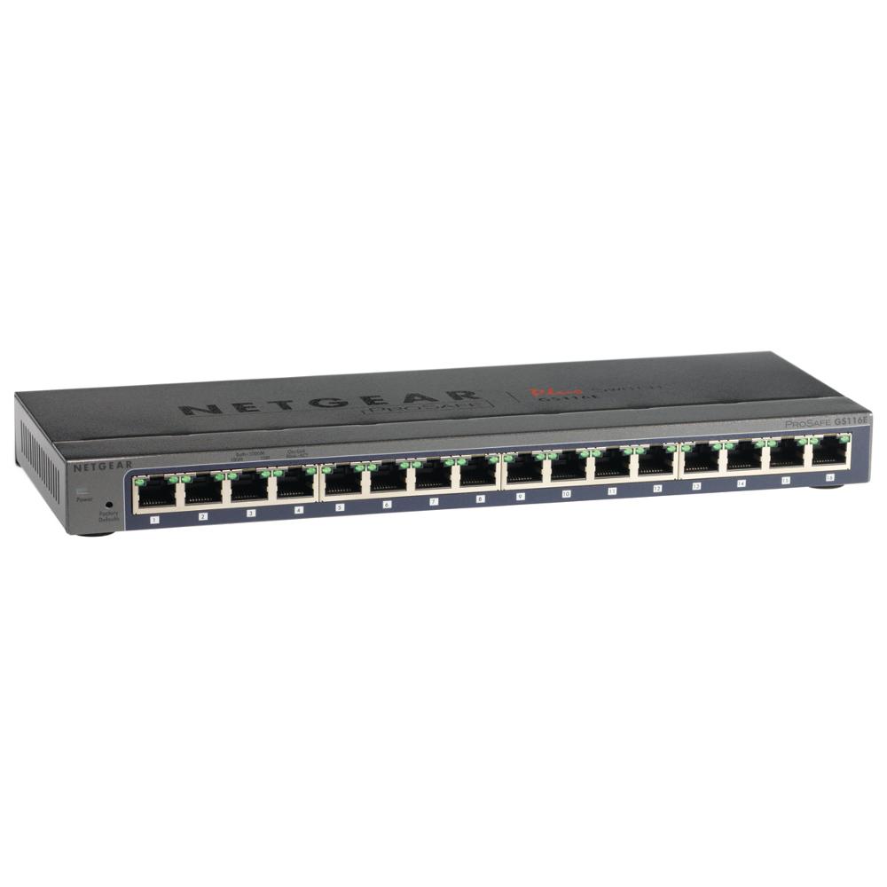 Netgear ProSafe GS116NA 16-Port Network Switch (10/100/1000) - Black