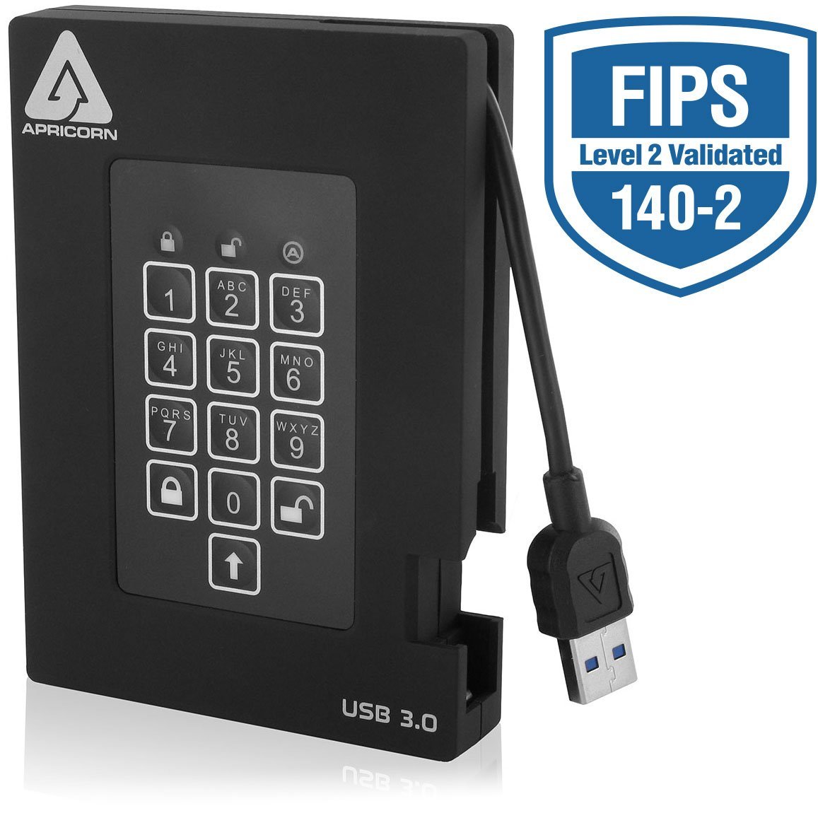 500GB Apricorn Aegis Padlock Fortress External Hard Drive