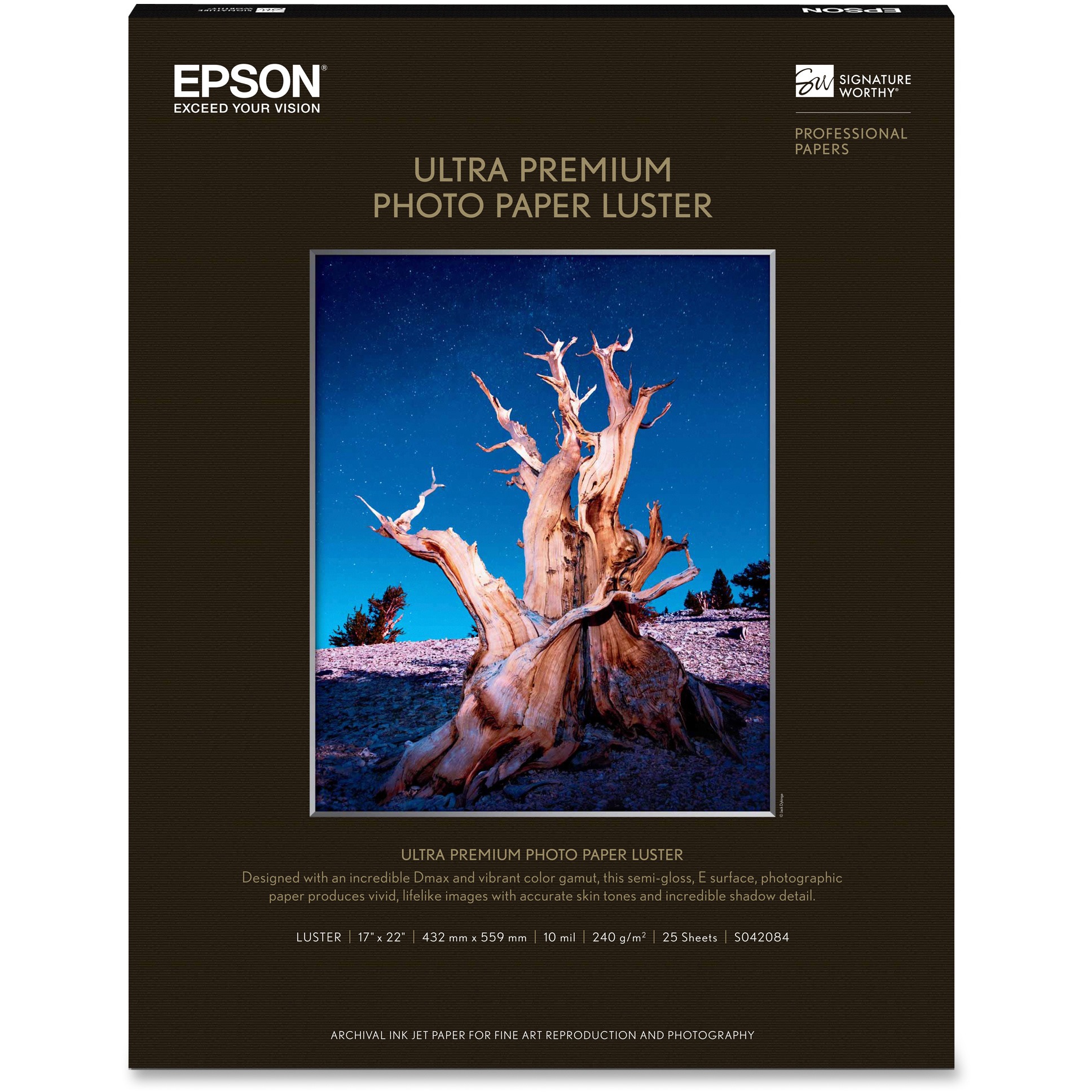 Epson Ultra Premium Luster 17x22 Photo Paper - 25 Sheets