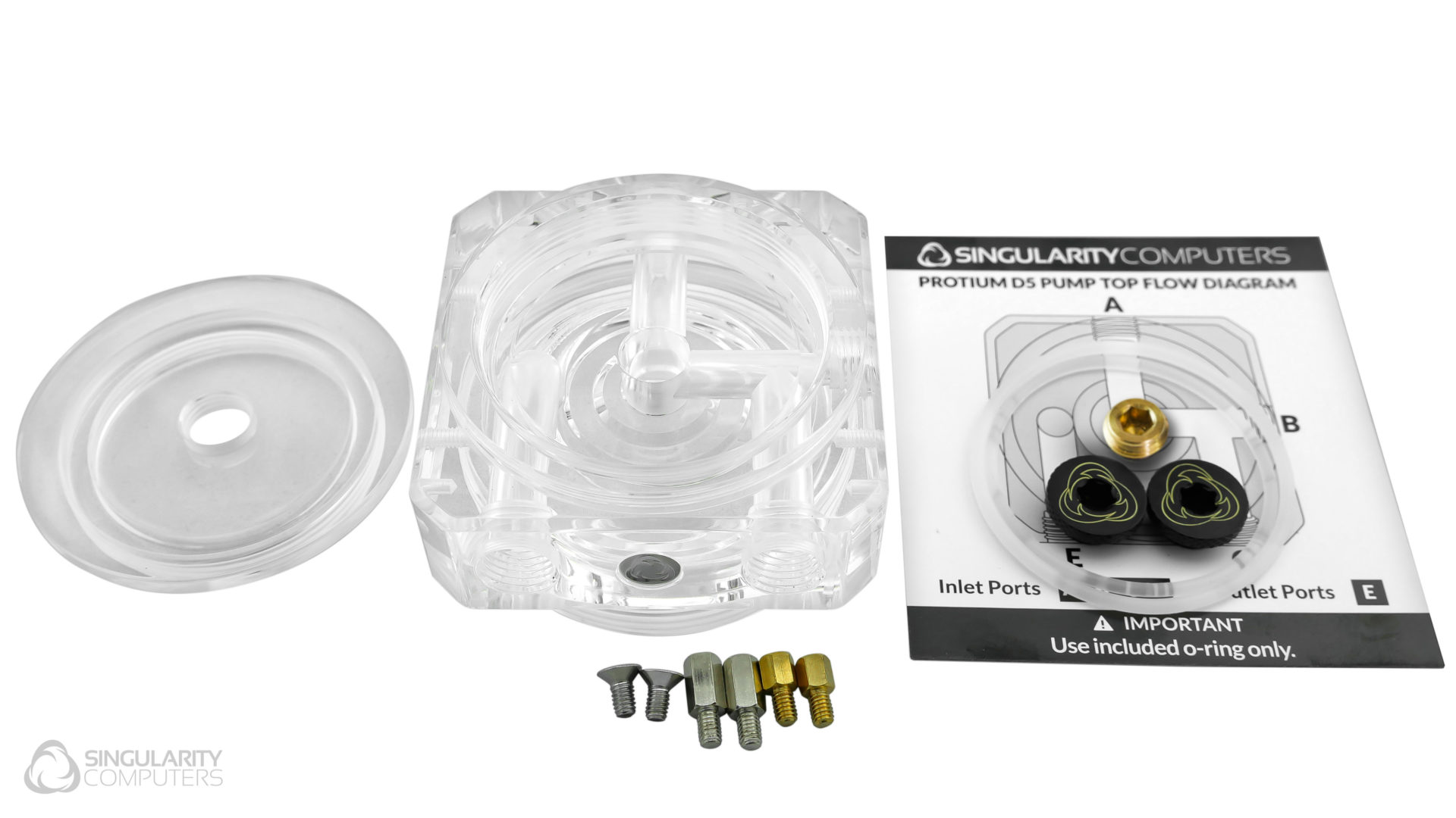 Singularity Computers Protium D5 Pump Top - Polished Acrylic