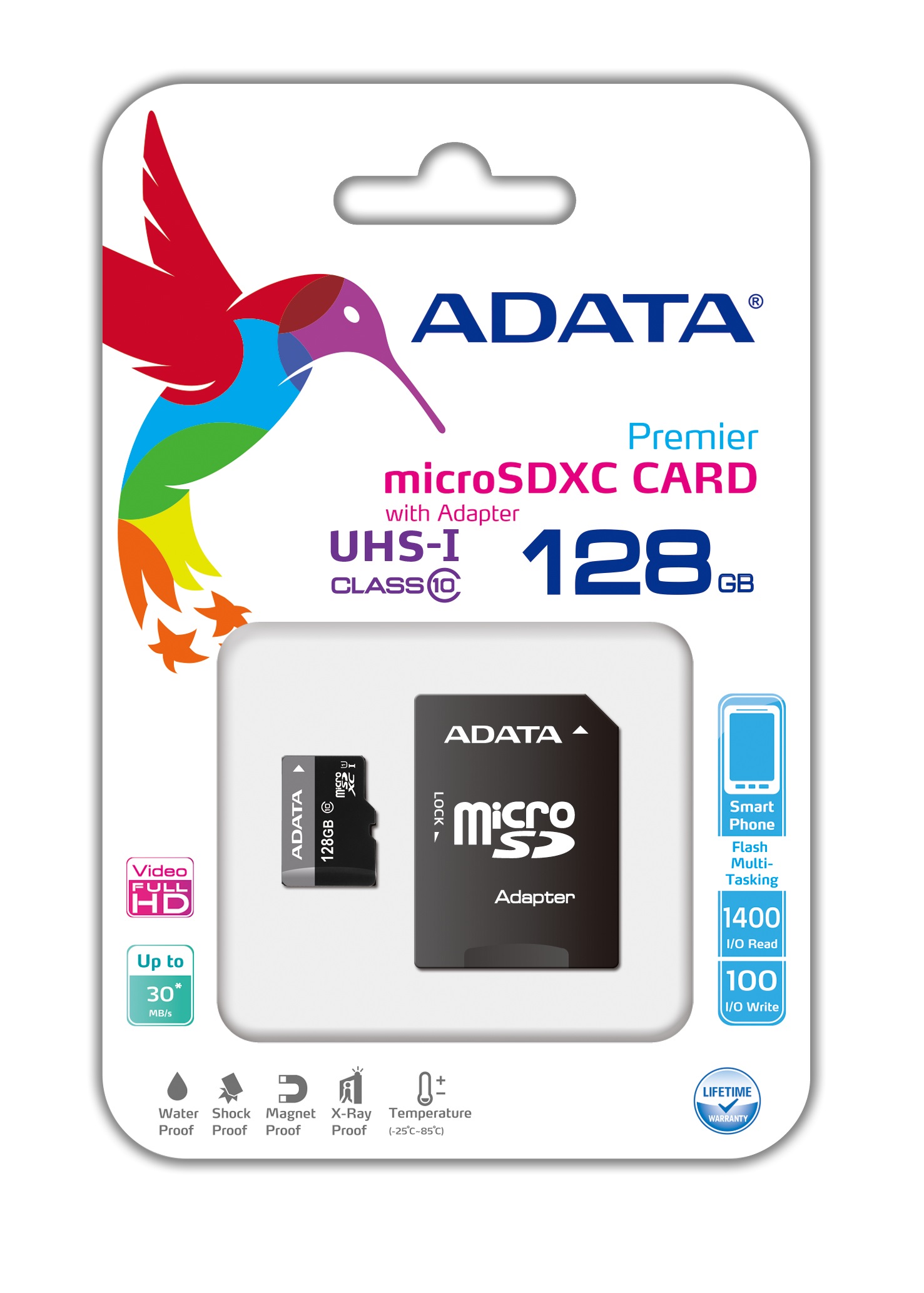 128GB AData Turbo microSDXC UHS-1 CL10 Memory Card w/SD adapter