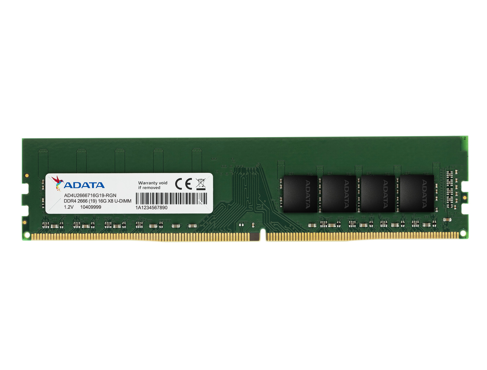 16GB AData DDR4 2666MHz PC4-21300 CL19 Desktop Memory (288 Pins)