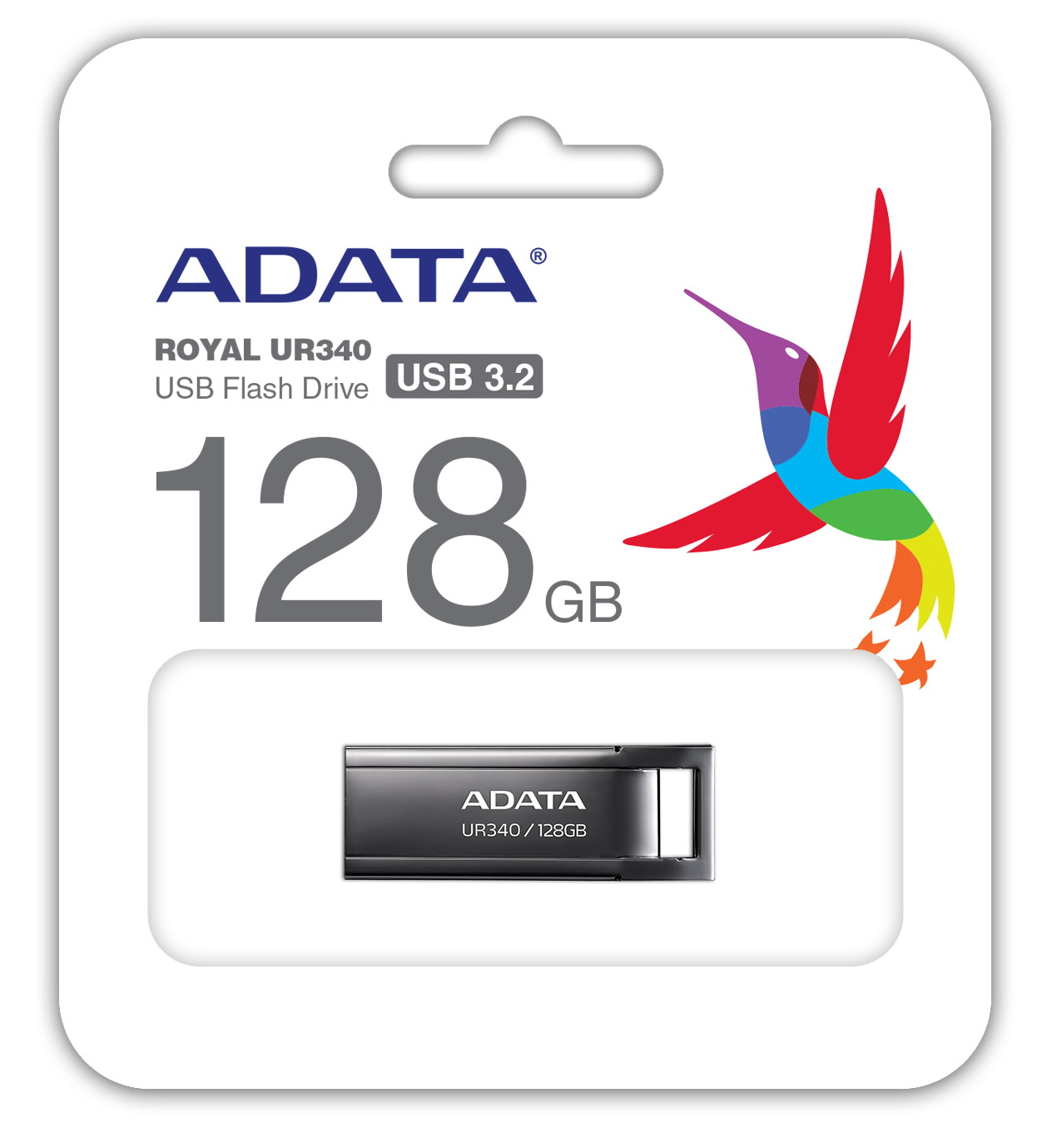 128GB AData Royal UR340 Ultra-Compact USB3.0 (USB3.2) Flash Drive