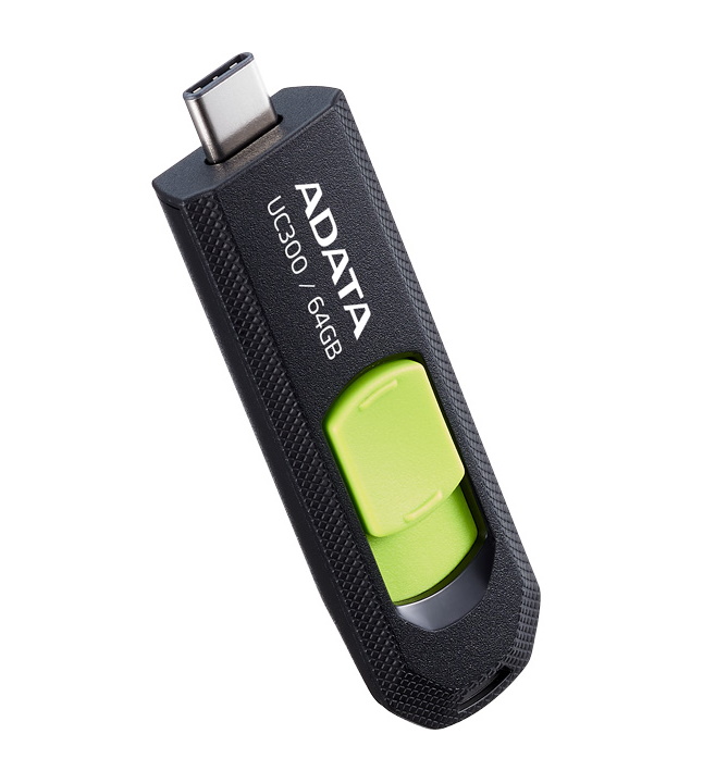 64GB AData USB3.2 UC300 Type-C USB Flash Drive Black/Green