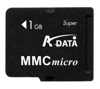 1Gb A-Data MMC Micro Memory Card with MMC adapter