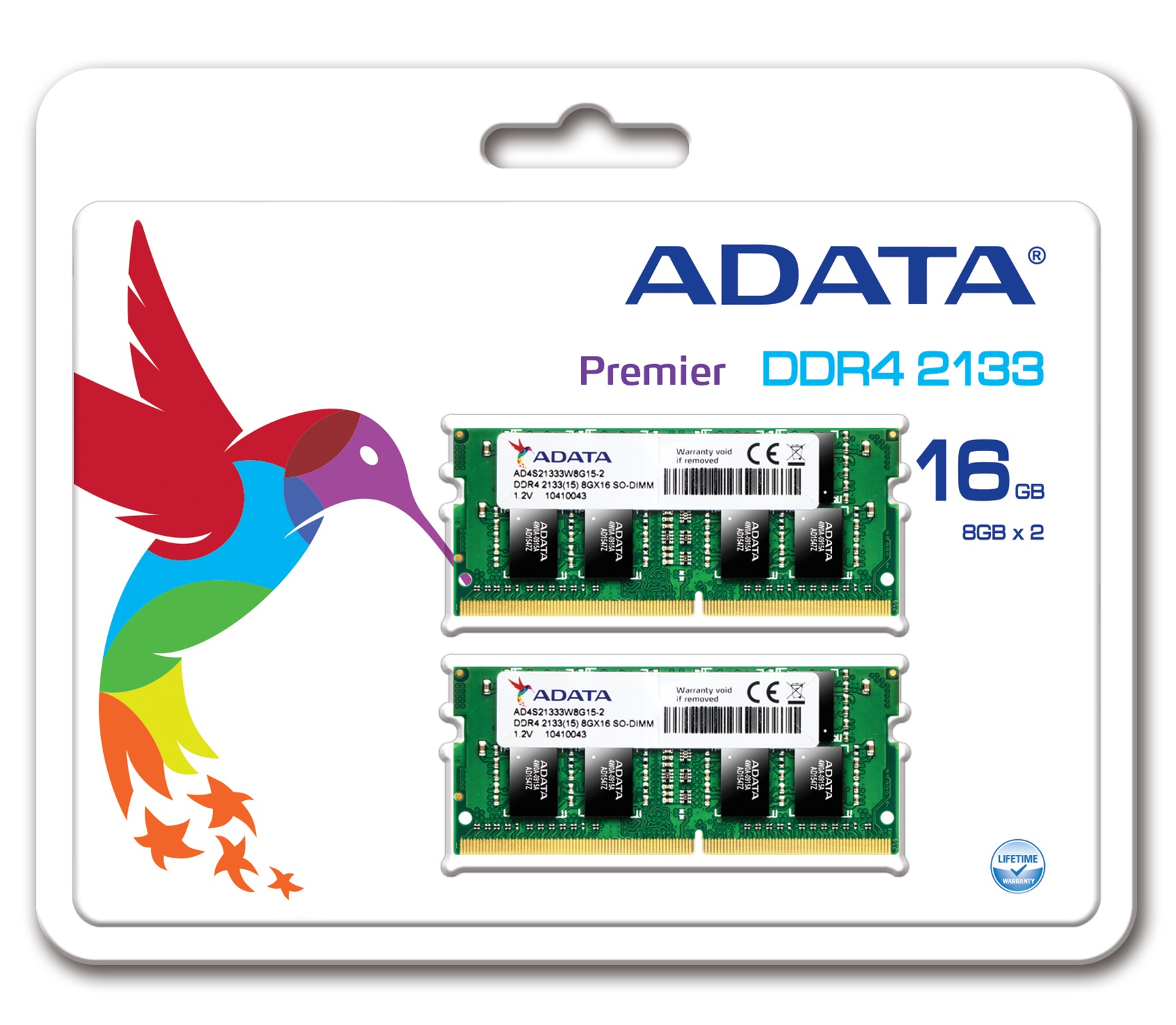 16GB AData DDR4 SO-DIMM Laptop Memory Kit 2133MHz PC4-17000 CL15 1.2V ...