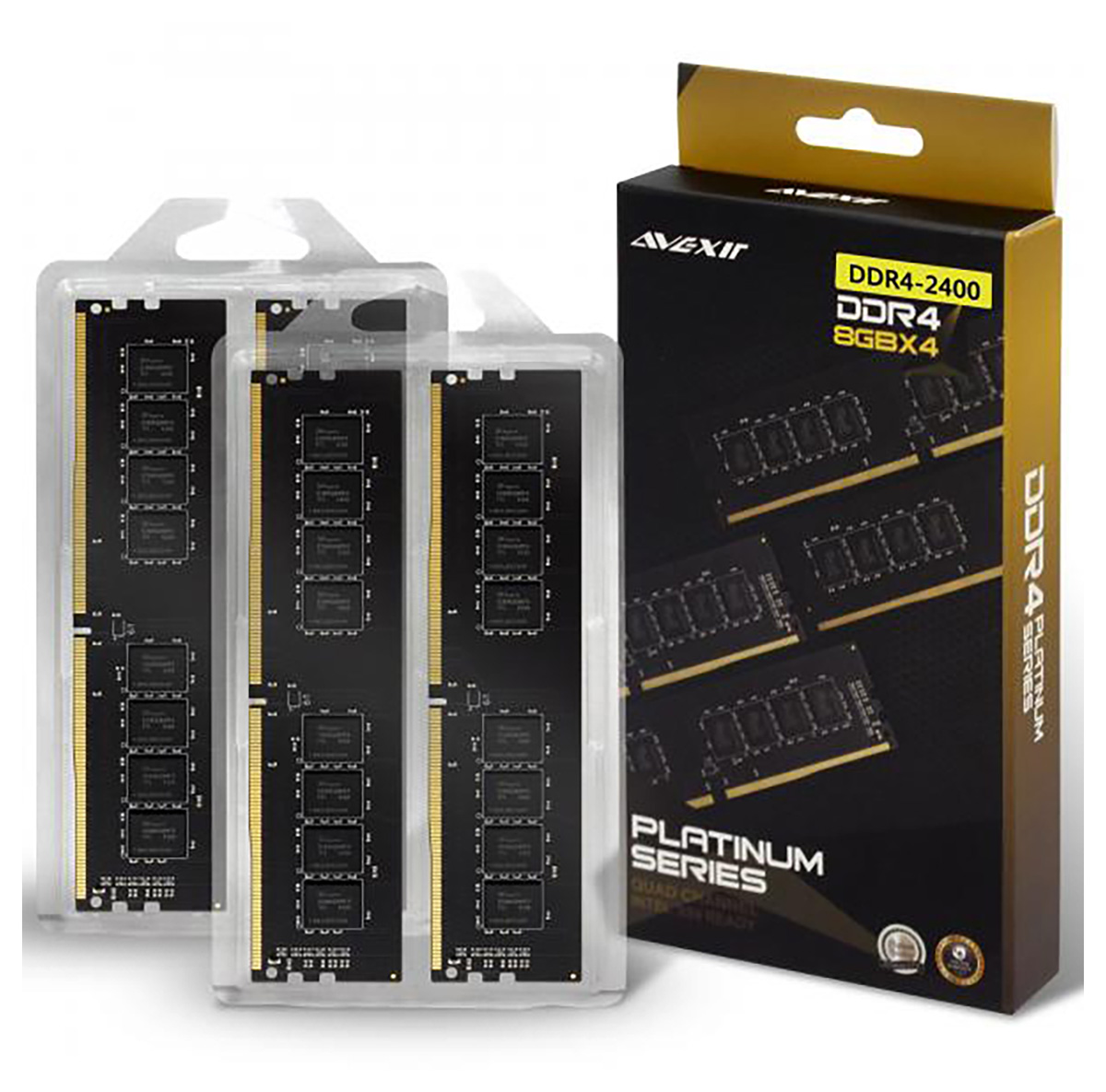16GB Avexir Platinum DDR4 2400MHz PC4-19200 CL16 Quad Channel kit (4x 4GB)