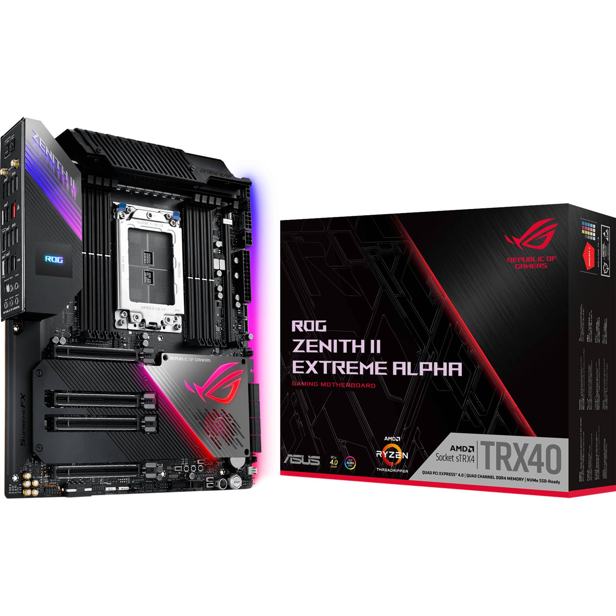 Asus ROG Zenith II Extreme Alpha AMD TRX40 Socket sTRX4 Extended ATX ...