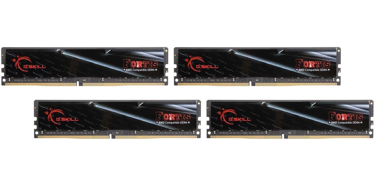 64GB G.Skill Fortis DDR4 2400MHz PC4-19200 CL15 AMD Compatible Quad ...