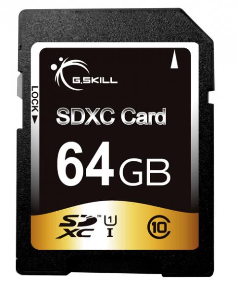 64GB G.Skill SDXC CL10 UHS-1 memory card