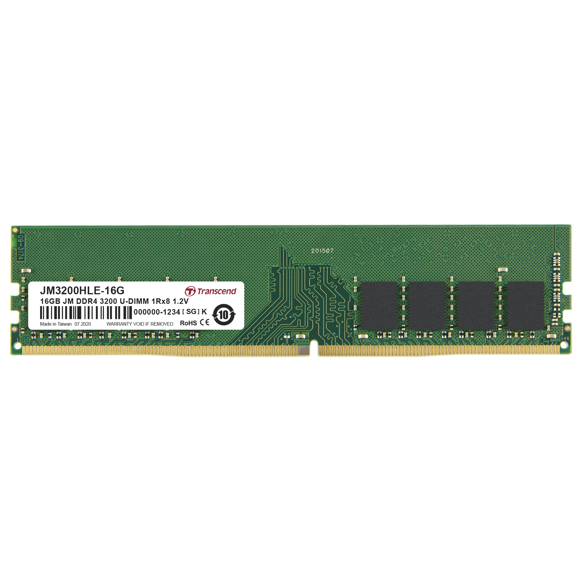 16GB Transcend JetRam DDR4 3200Mhz PC4-25600 Desktop Memory Module 288 Pins