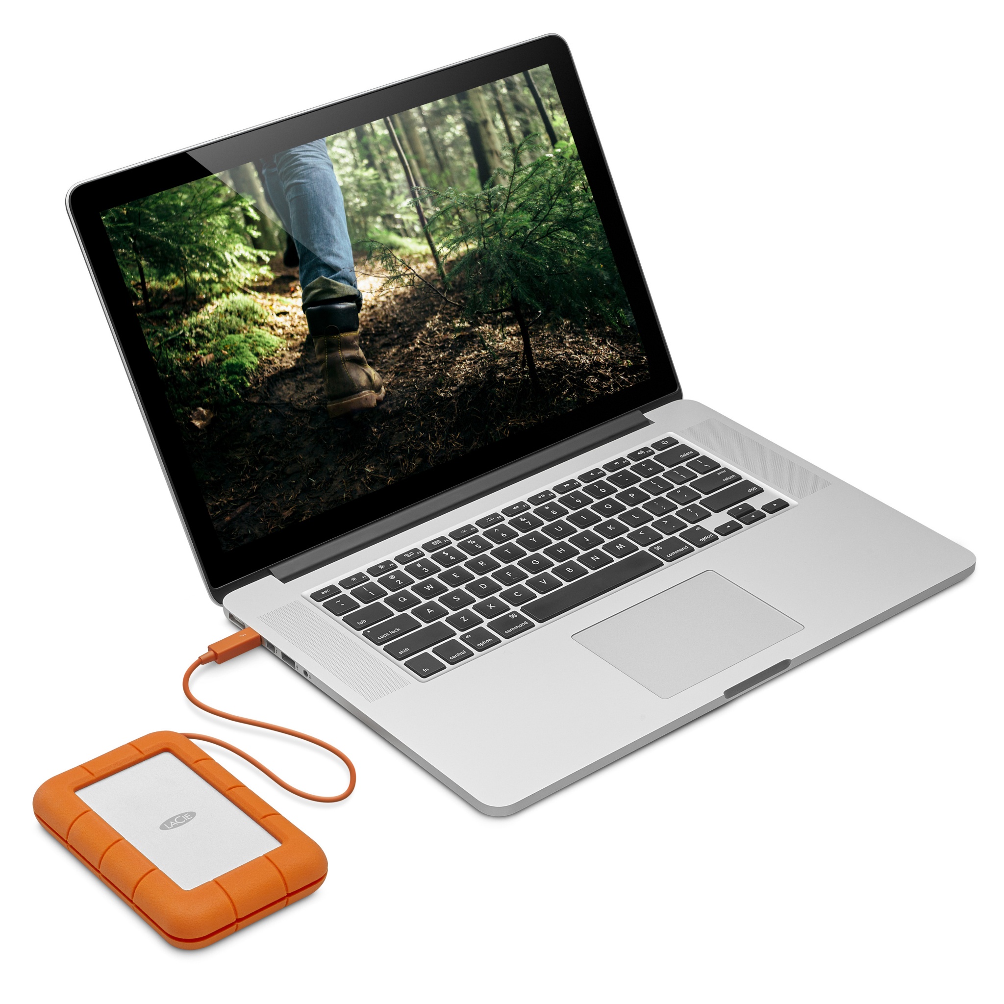 2TB Seagate LaCie Rugged Portable Hard Drive - Orange