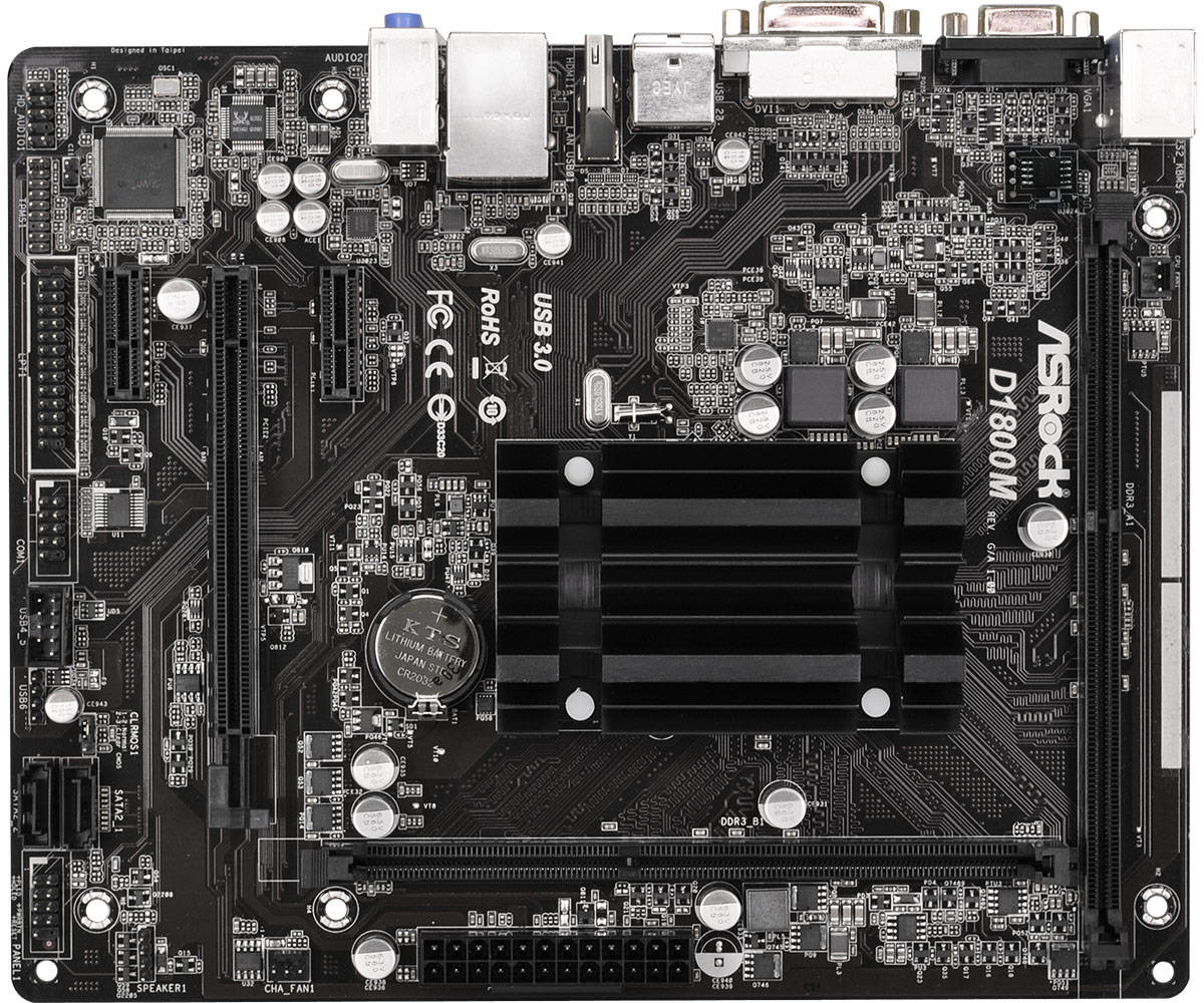 Asrock Intel Celeron D1800M Micro ATX DDR3-SDRAM Motherboard