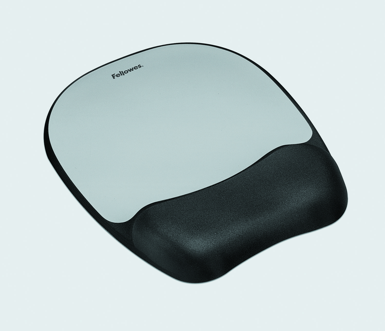 Fellowes Memory Foam Mouse Pad with Wrist Rest - Silver, Black