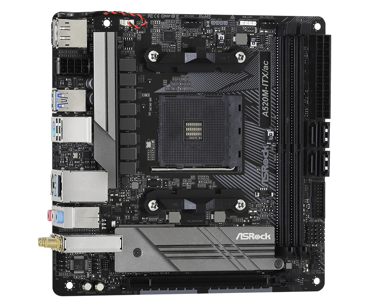 ASRock AMD 520M AM4 Micro ITX DDR4-SDRAM Motherboard
