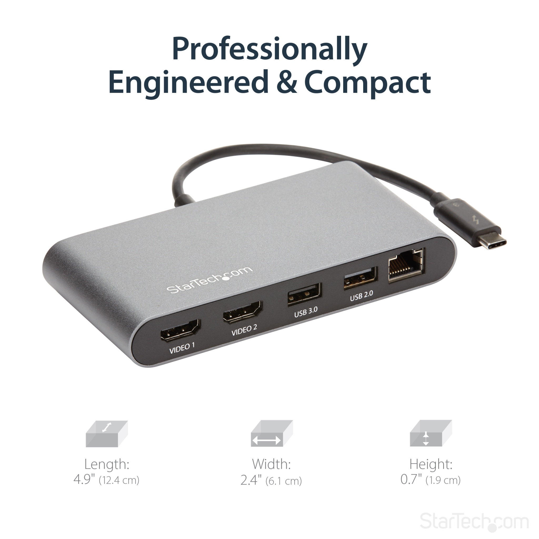 StarTech Dual 4K Monitor Mini Thunderbolt 3 Dock with HDMI Docking Station