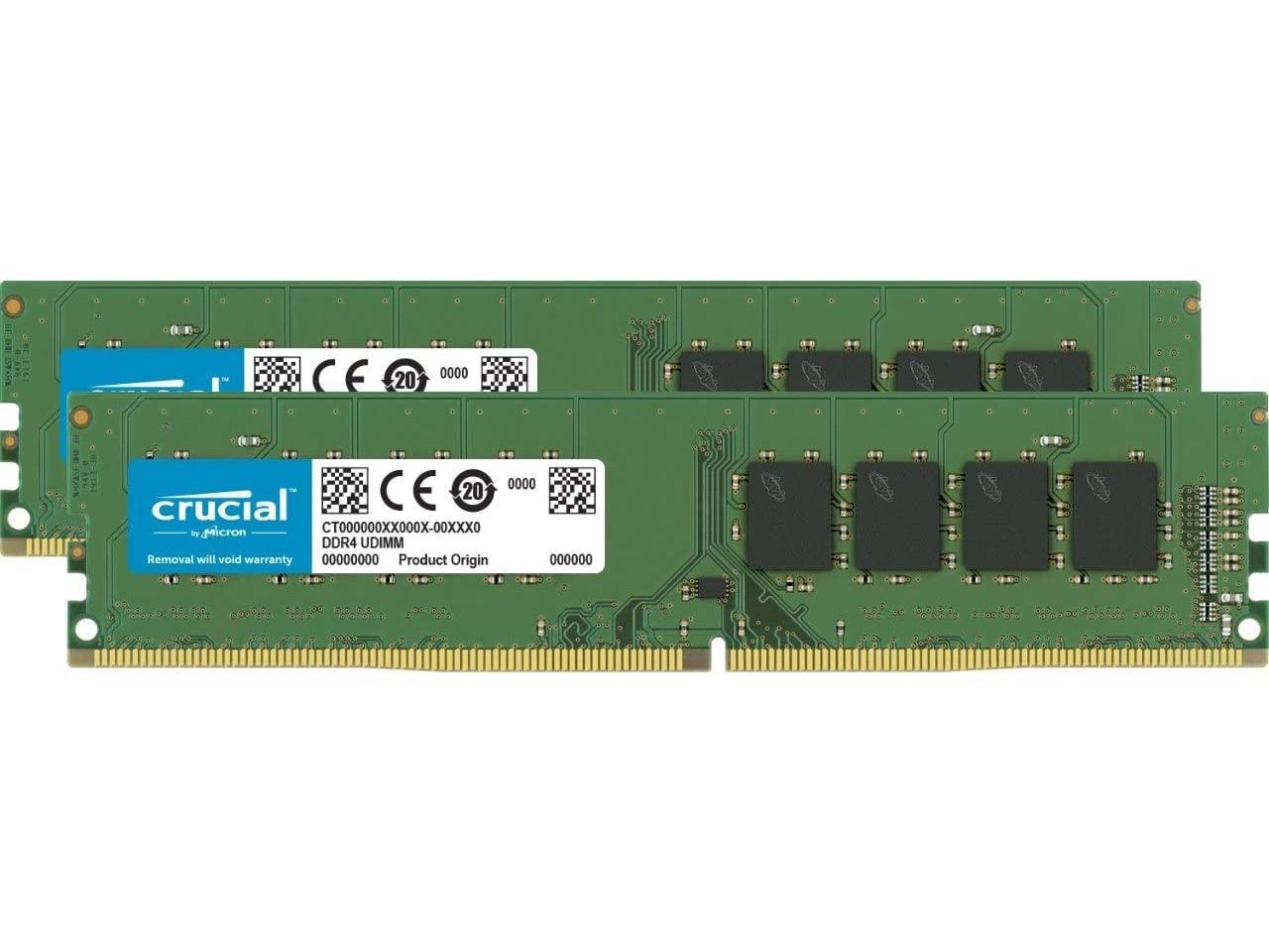 64GB Crucial 2666MHz PC4-21300 CL19 1.2V DDR4 Dual Memory Kit (2 x 32GB)