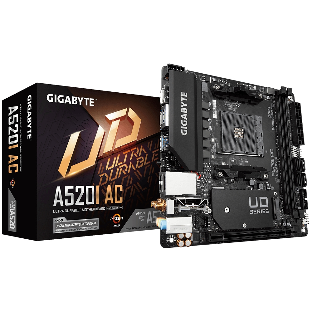 Gigabyte A520I AC AMD A520 Socket AM4 Mini ITX DDR4-SDRAM Motherboard