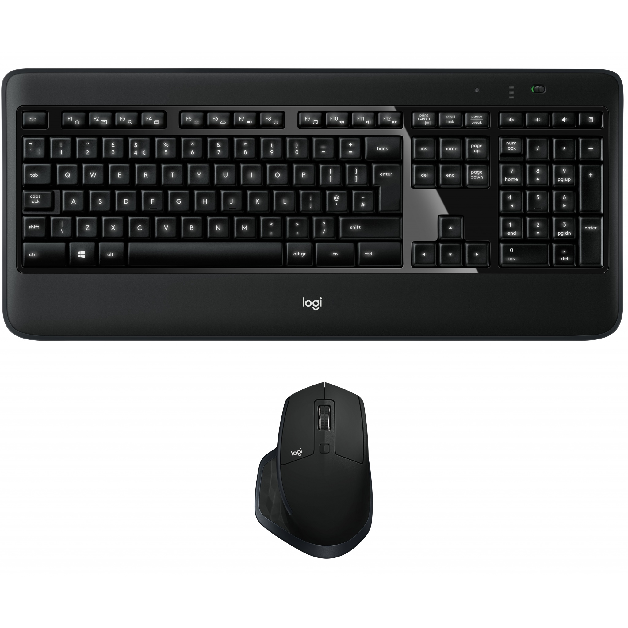 Logitech MX900 Performance RF Wireless Bluetooth QWERTY Black Keyboard ...