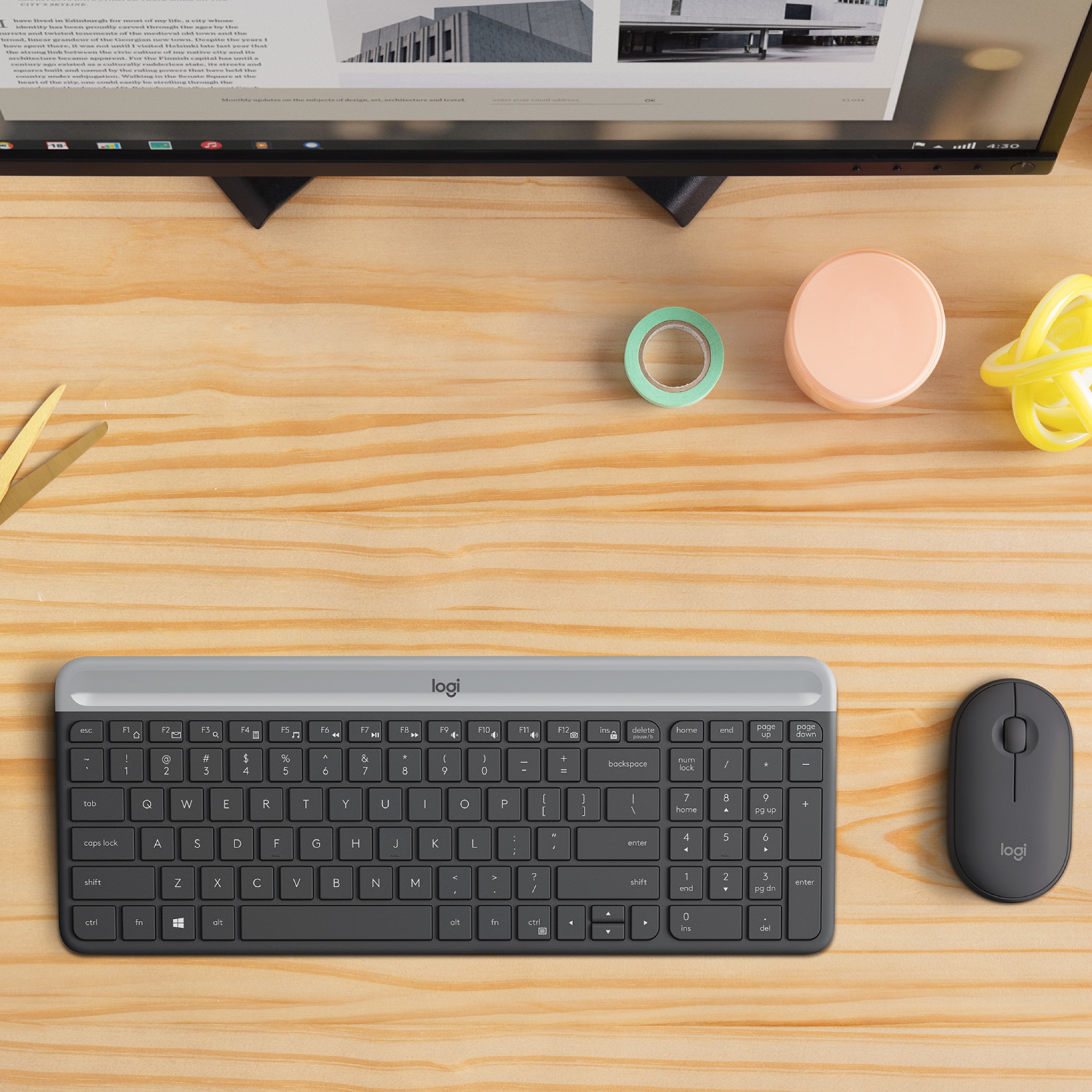 Logitech MK470 Slim Wireless Combo RF Wireless Keyboard - Belgian Layout