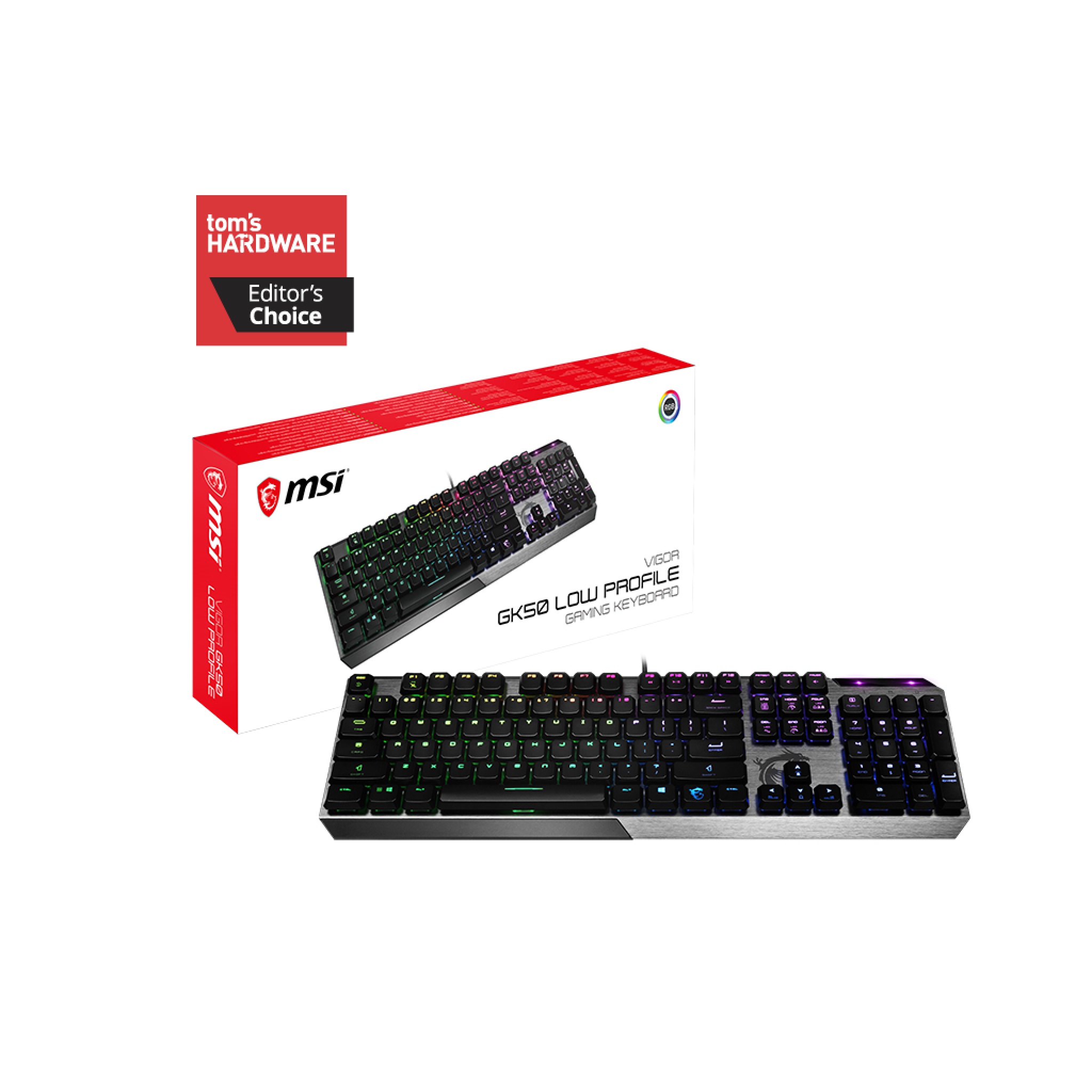 MSI Vigor GK50 Kailh Low Profile Switches Mechanical Gaming Keyboard ...