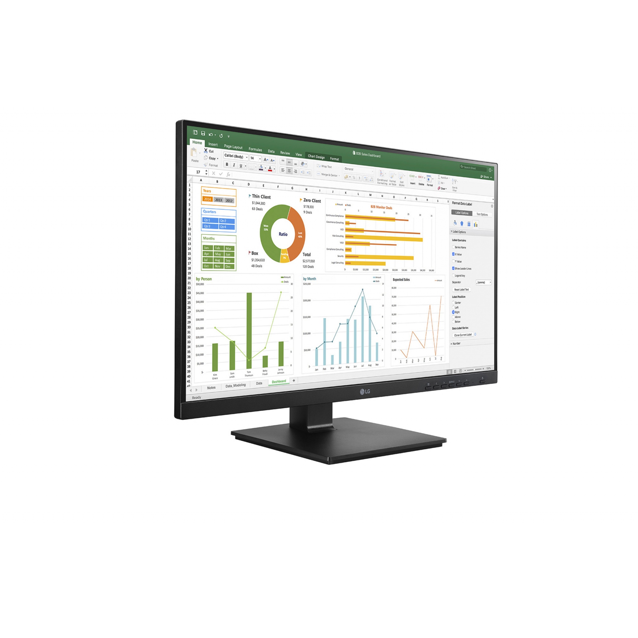 LG 23.8 Inch 1920 x 1080 Pixels Full HD LED Computer Monitor - Black
