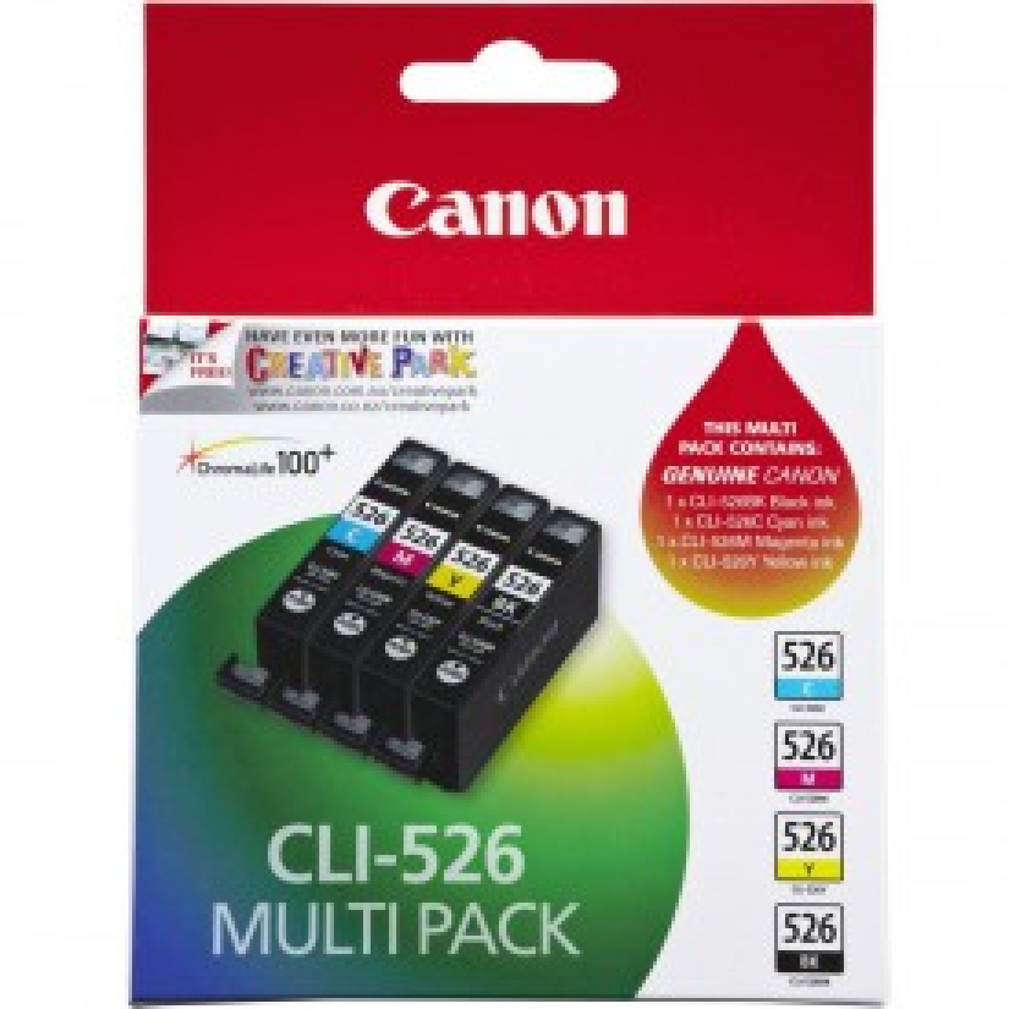 Canon CLI-526 Original Standard Ink Cartridge - Black, Cyan, Yellow ...