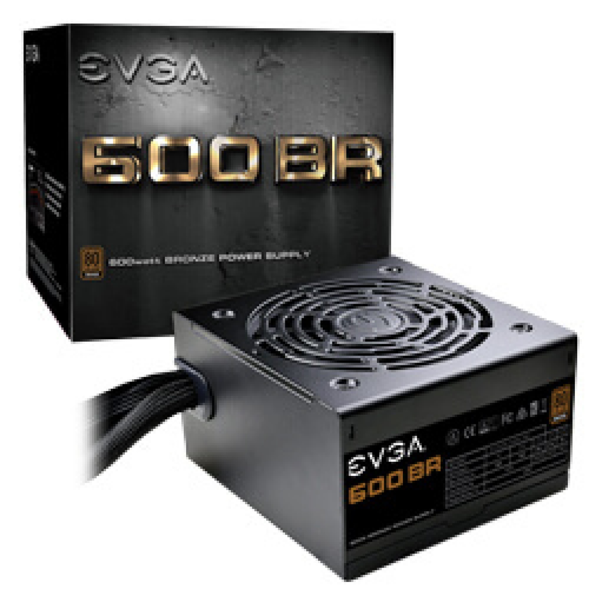EVGA 600 BR 600W ATX Non Modular Power Supply - Black