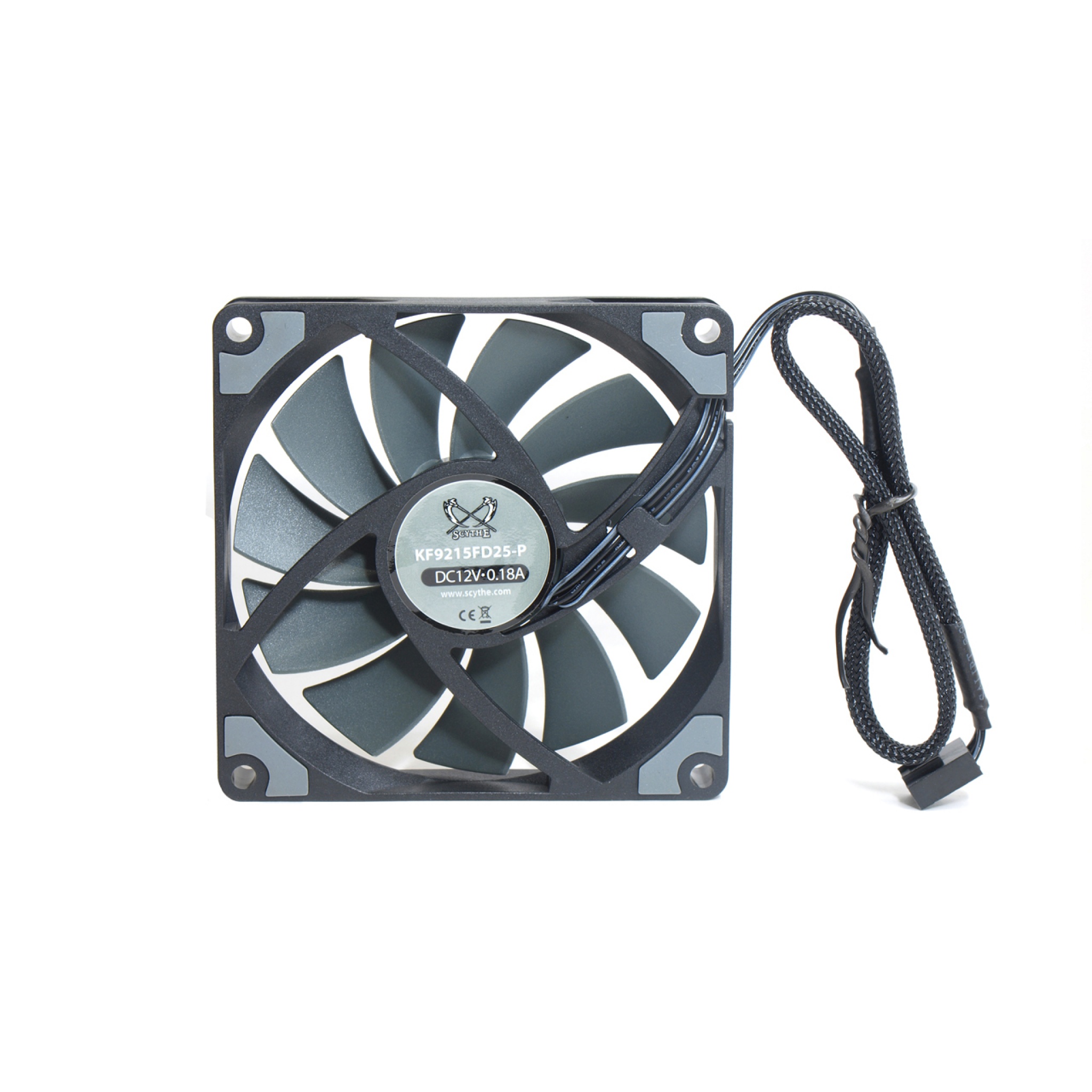 Scythe Kaze Flex 92MM Slim PWM Computer Case Fan - Black, Grey