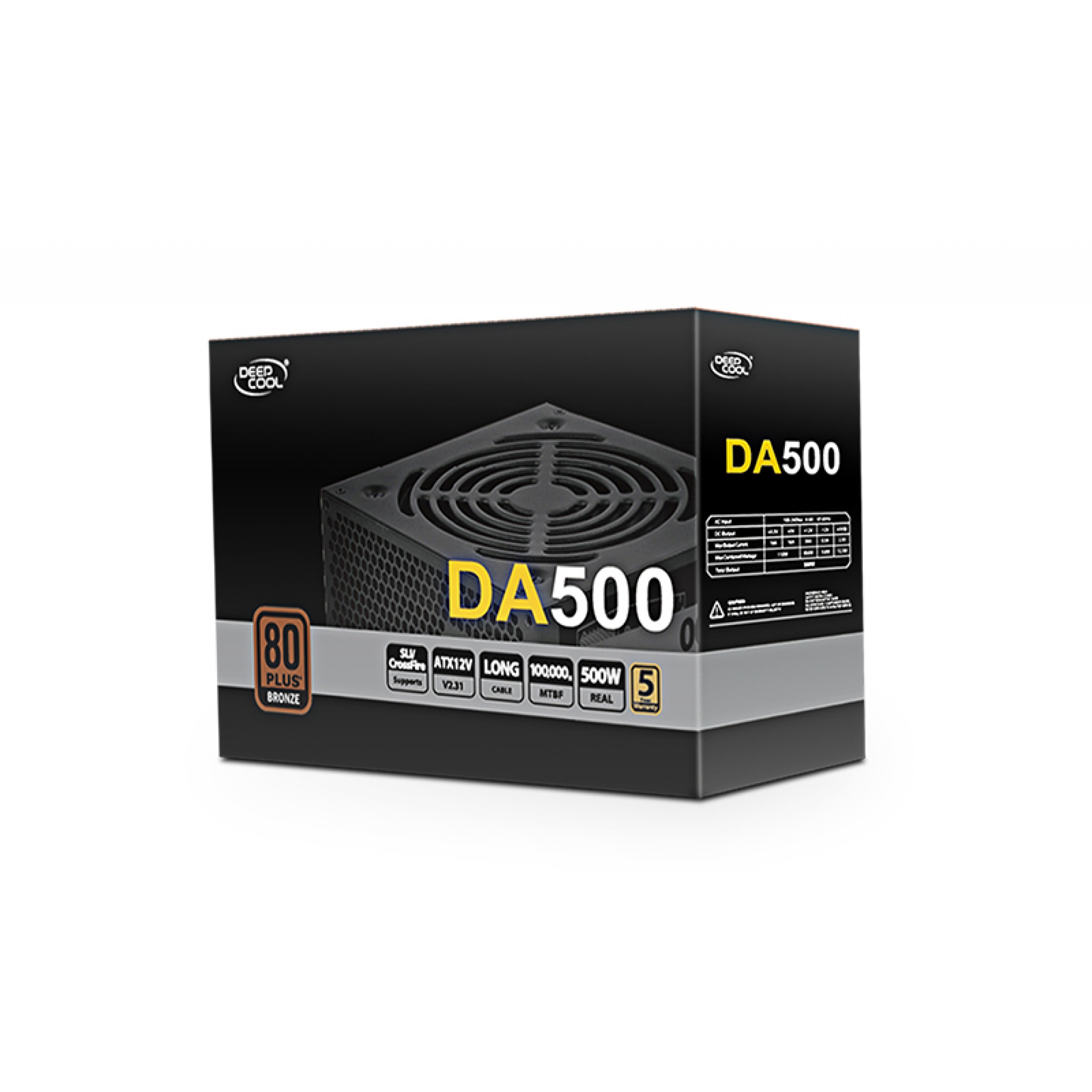 DeepCool DA500 500W ATX Non Modular Power Supply - Black