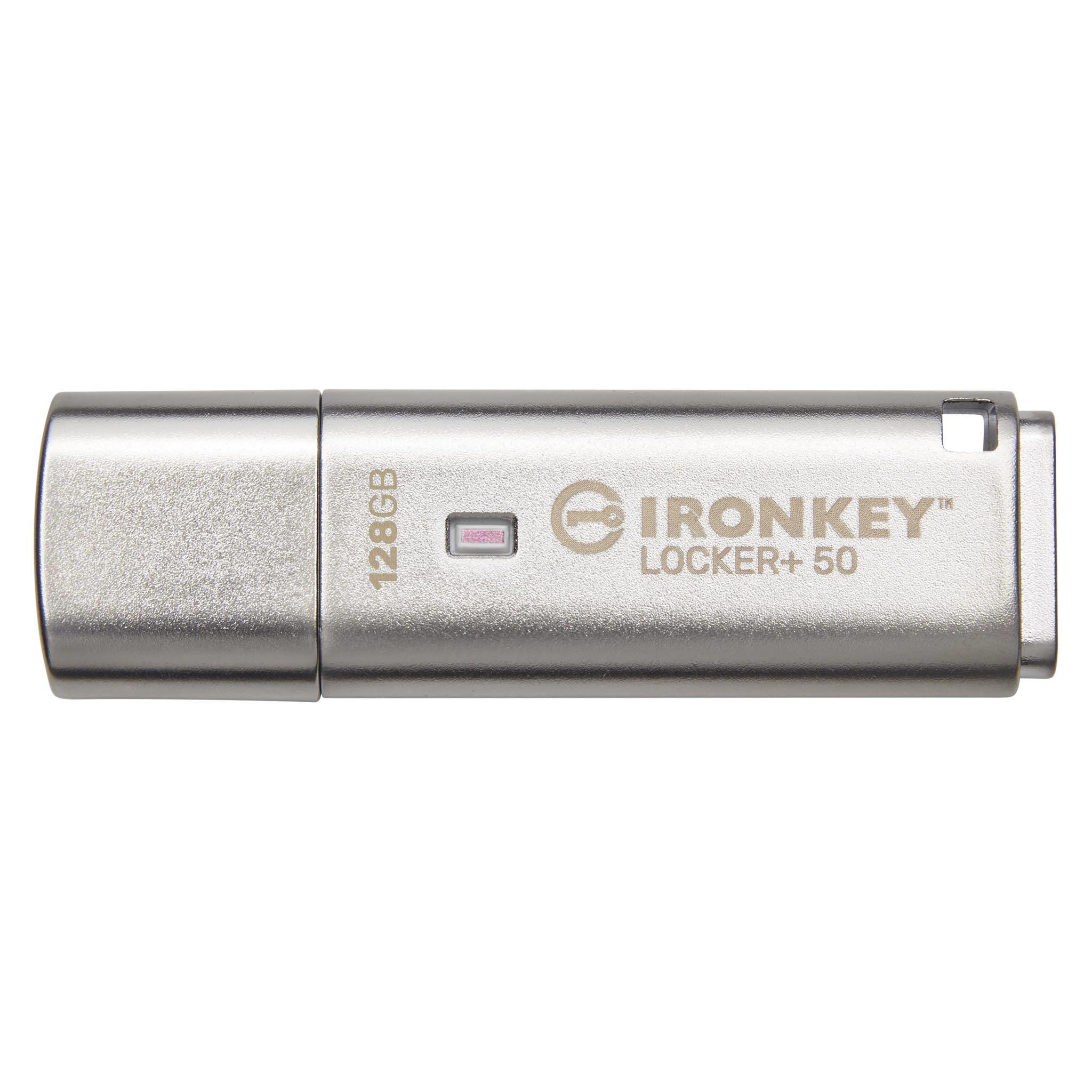 128GB Kingston Technology IronKey Locker+ 50 USB Type-A 3.2 Flash Drive ...