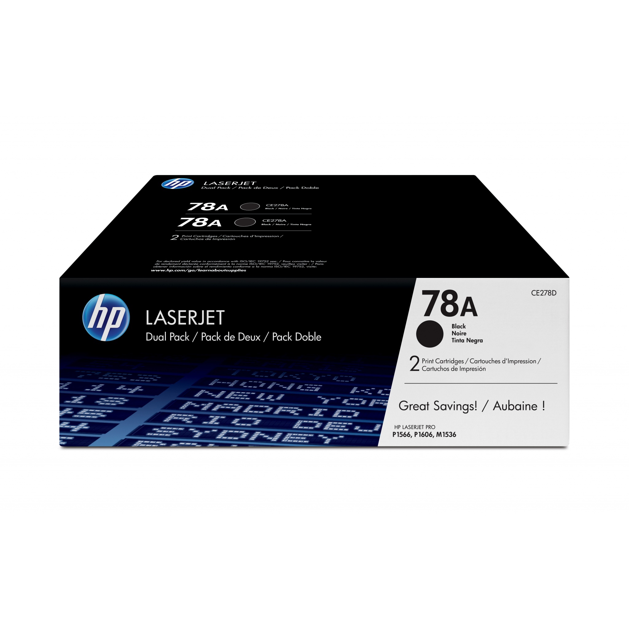 HP LaserJet Toner Cartridge - 78A - CE278AD - (Dual Pack) Black - 4200 ...