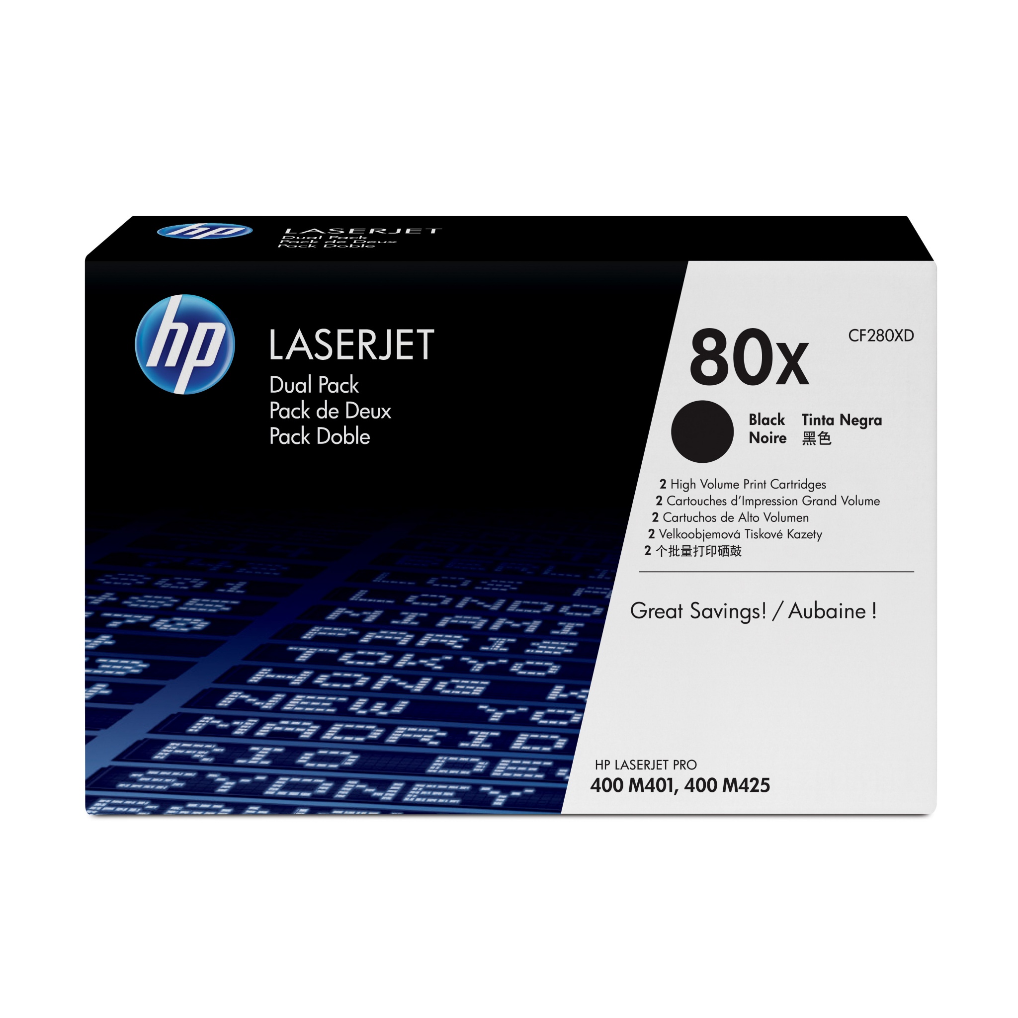 HP LaserJet Toner Cartridge - CF280XD - Black (Dual Pack) - 13800 Page ...