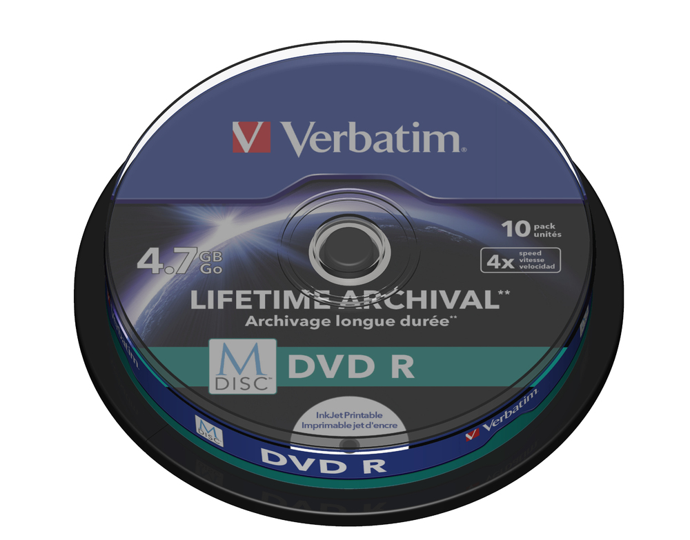 Verbatim M-Disc DVD R 4.7GB 4X 10-Pack Spindle
