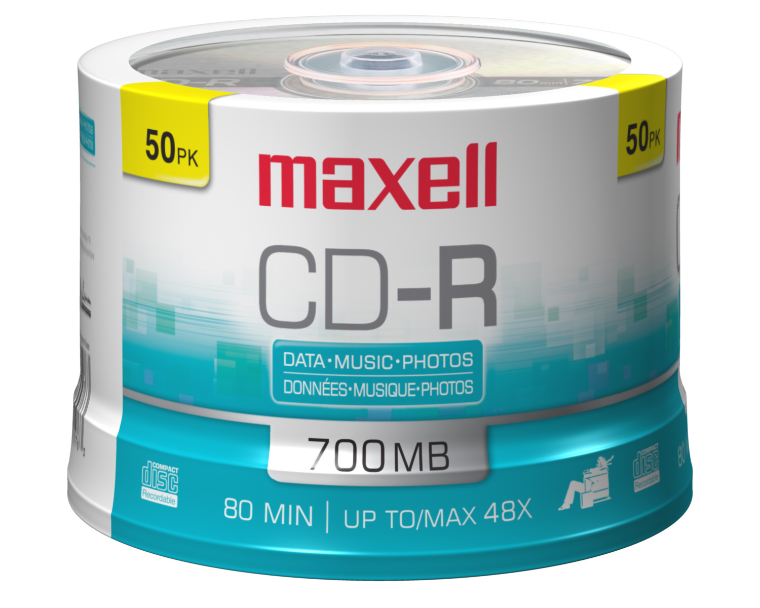 Maxell CD-R 48X 700MB 50-Pack Blank CD Spindle