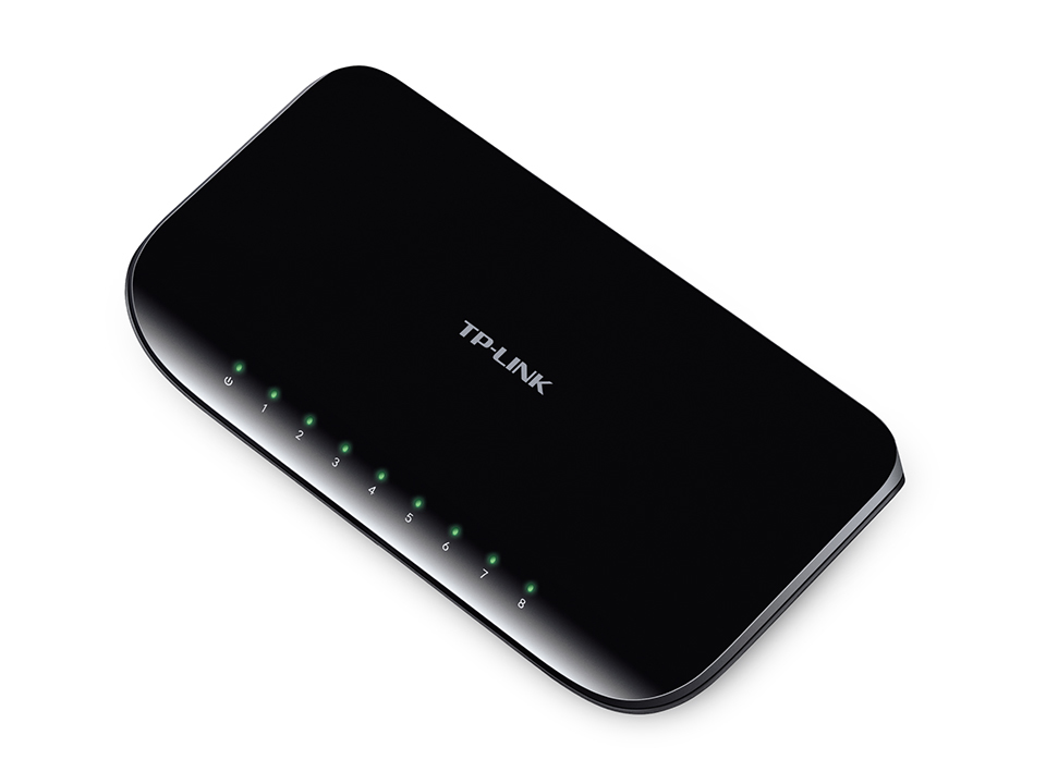 TP-Link 8-Port Gigabit Desktop Unmanaged Switch (10/100/1000) - Black