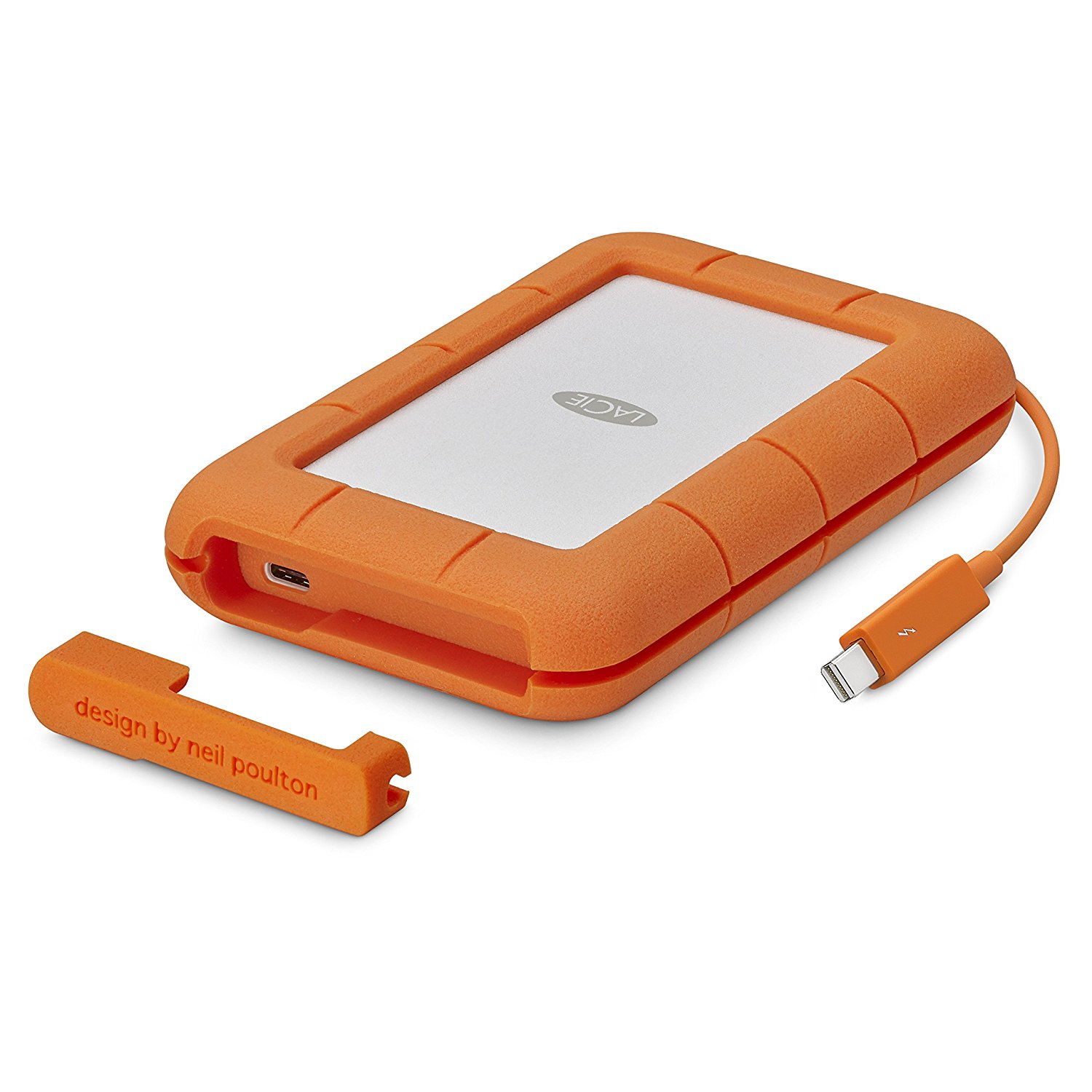 500GB LaCie Rugged Thunderbolt USB-C External SSD - Orange