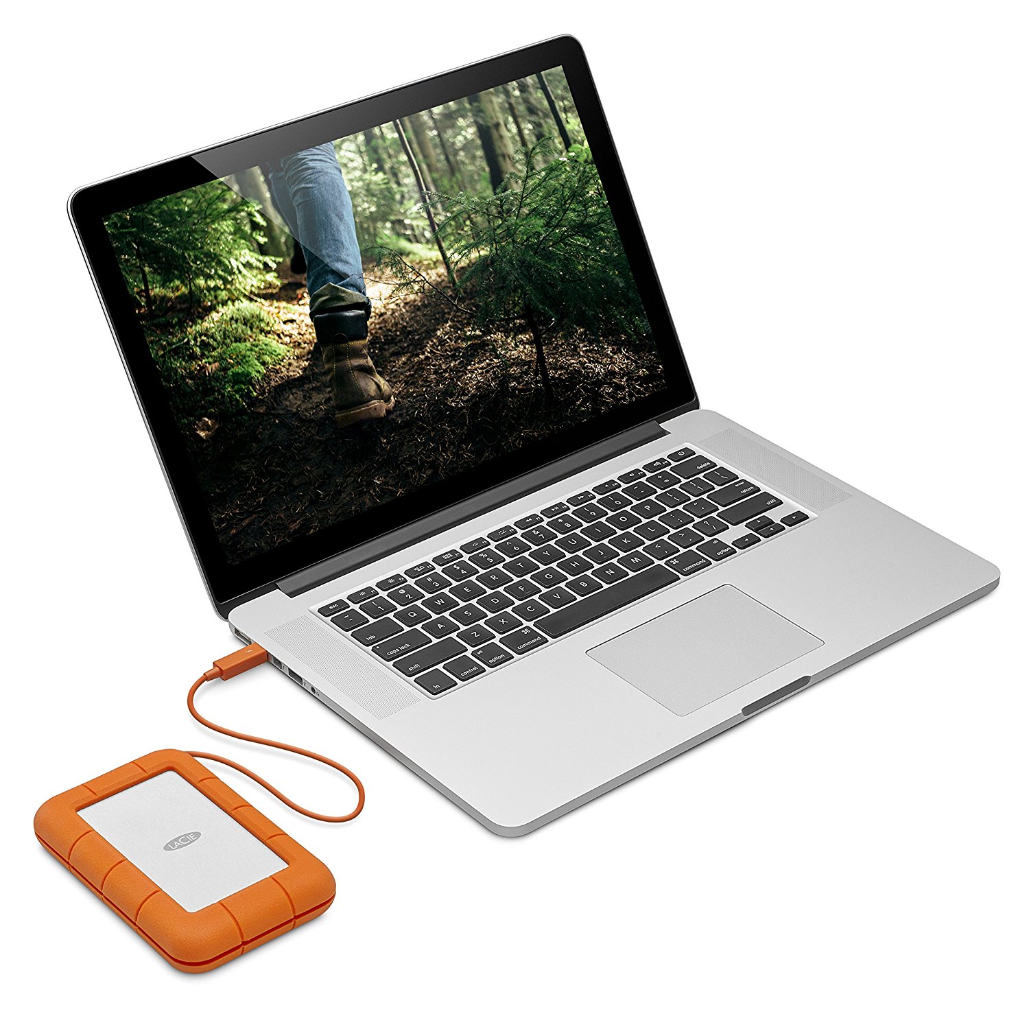 500GB LaCie Rugged Thunderbolt USB-C External SSD - Orange