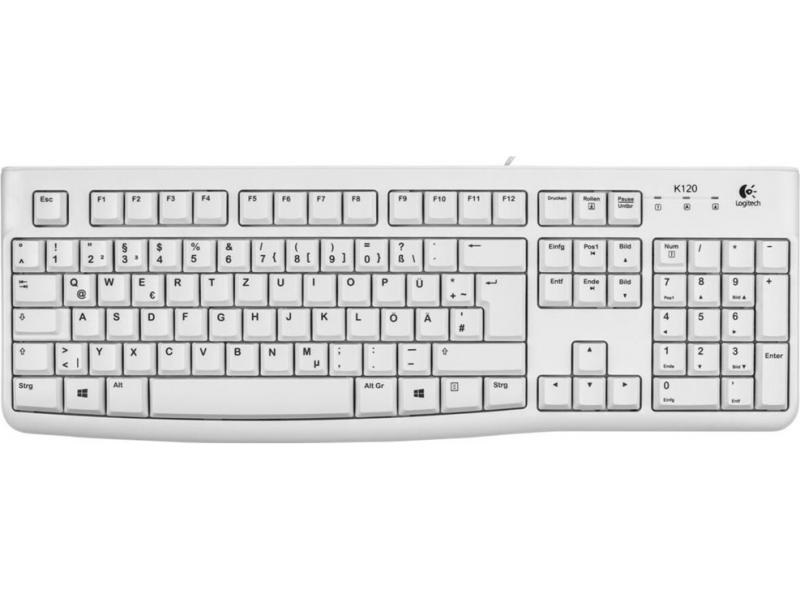 Logitech K120 Wired Keyboard - German Layout - White