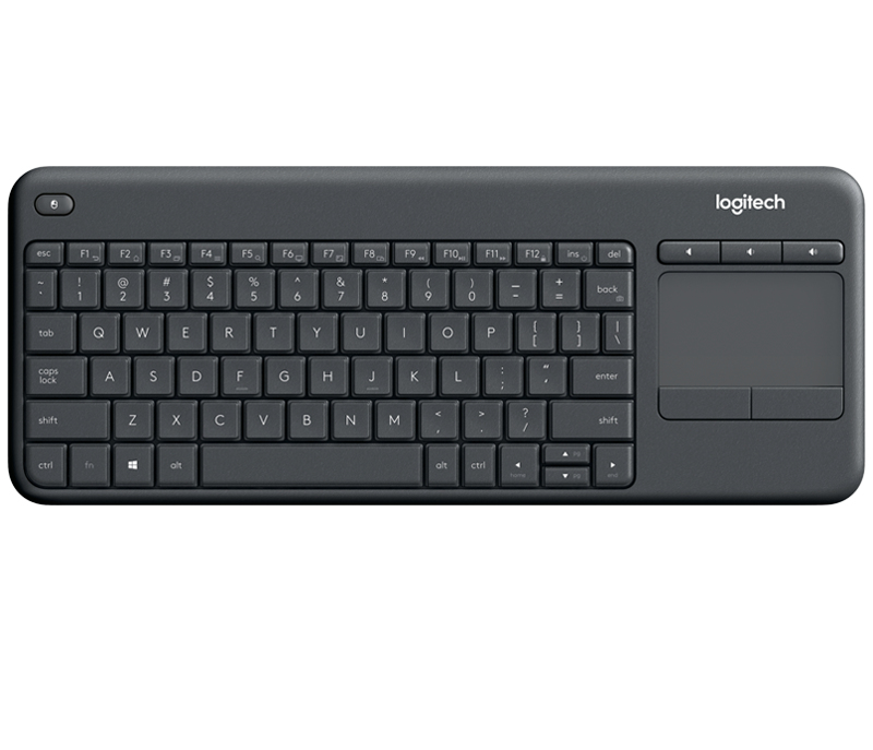 Logitech K400 Plus Wireless Touch Keyboard - German Layout - Grey
