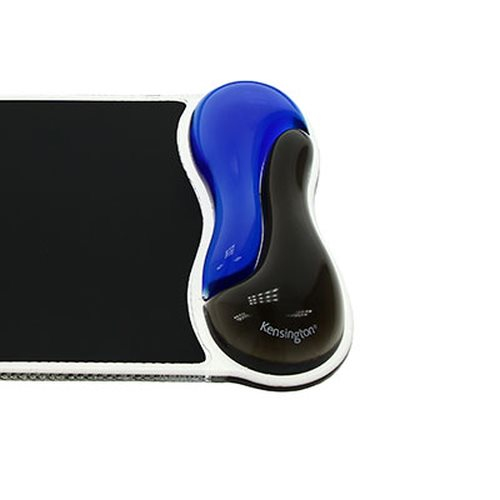 Kensington Duo Gel Wave Mouse Pad w/Wrist Rest - Black, Blue