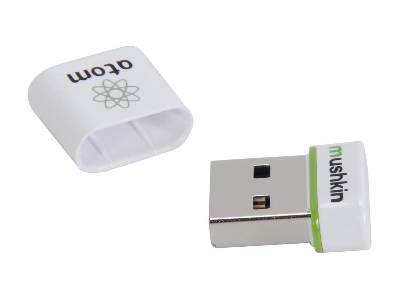 64GB Mushkin Atom USB 3.0 Flash Drive - White/Green